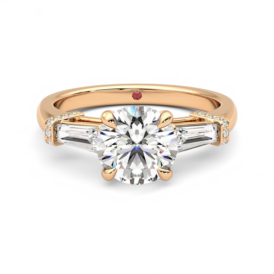 Utopia Round and Baguette Engagement Ring Taylor Hart