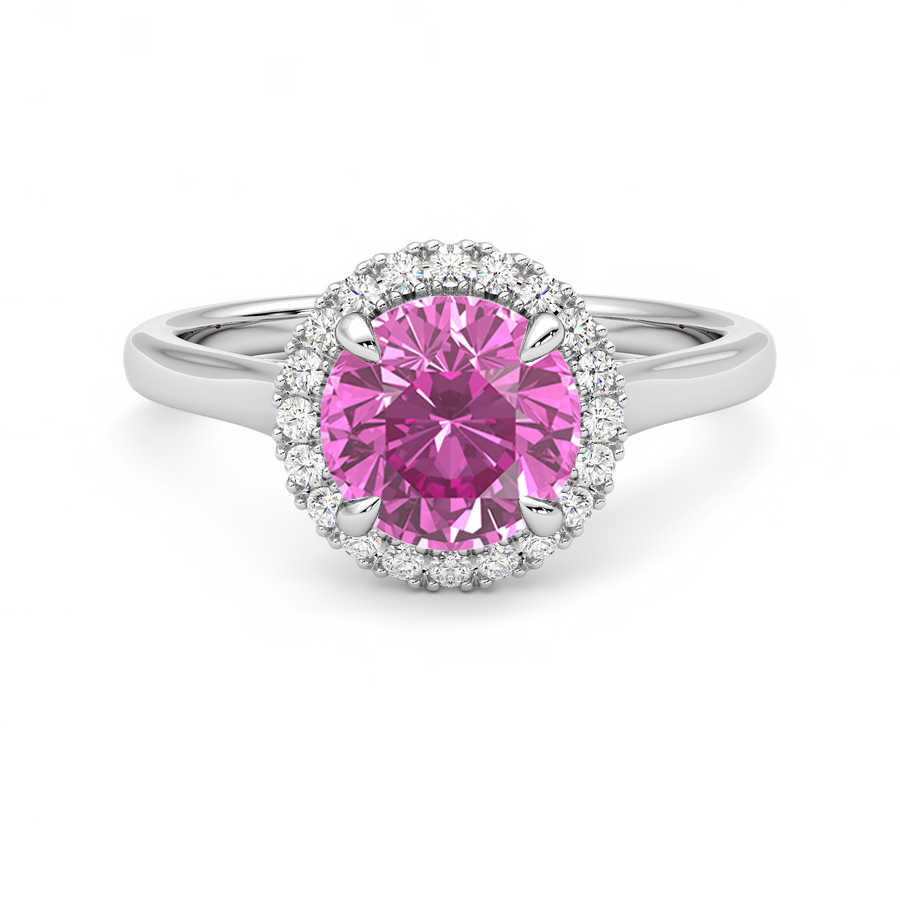 Adore | Platinum halo style engagement ring | Taylor & Hart