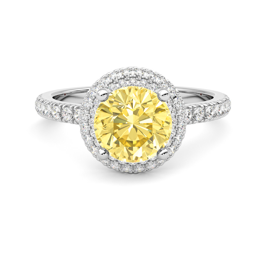 Aflutter | Round Double Halo Engagement Ring