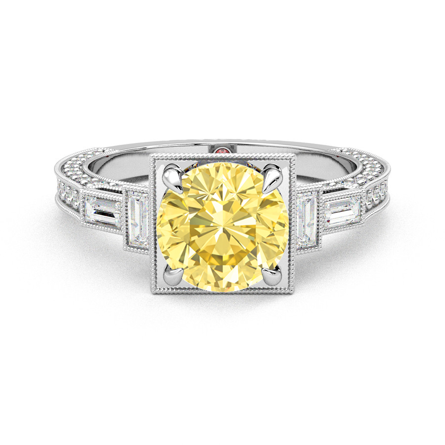 Athena | Platinum pavé style engagement ring | Taylor & Hart
