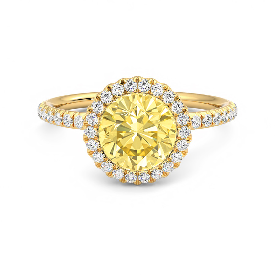 Cinnamon | Round Halo Prongless Engagement Ring