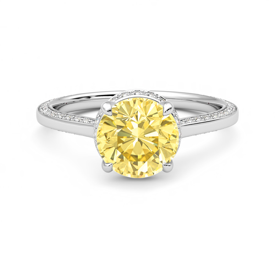 Coast | Round Hidden Halo Bevel Engagement Ring