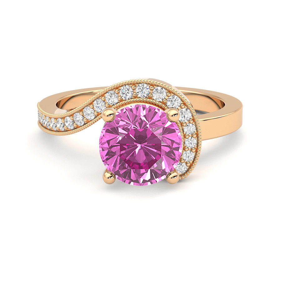 Comet | Round Half Halo Engagement Ring