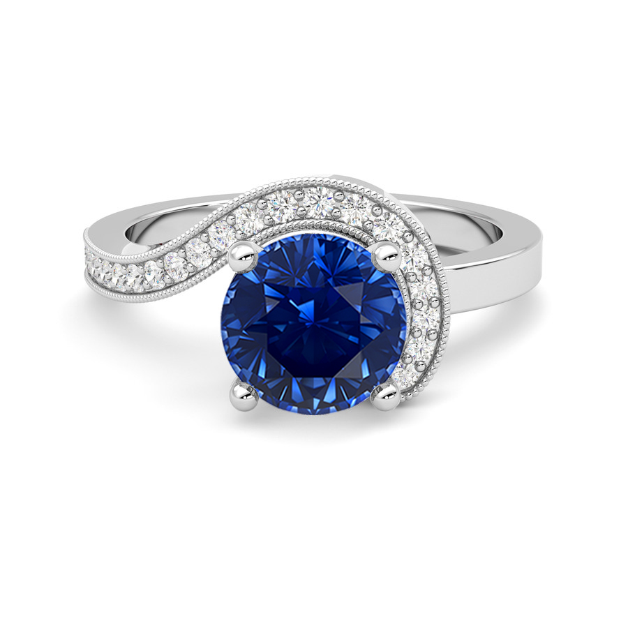 Comet | Round Half Halo Engagement Ring