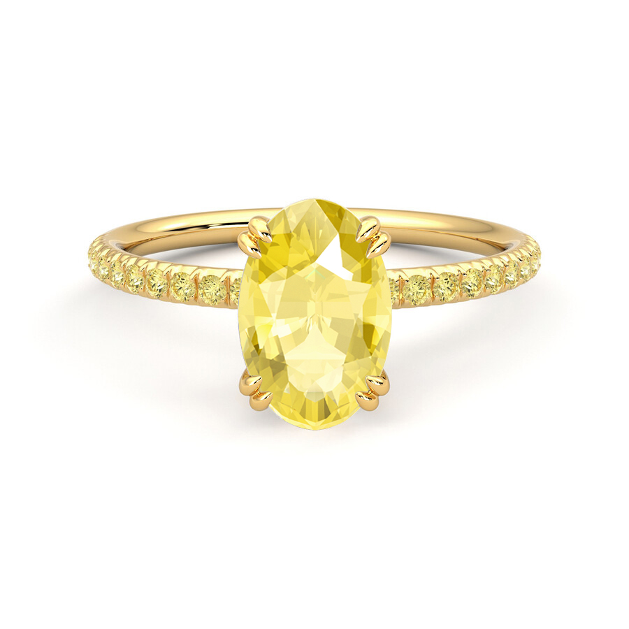 Damson | Oval Diamond Yellow Sapphire Pavé Engagement Ring
