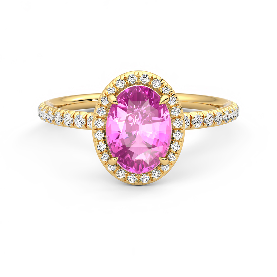 Dawn | 18ct Yellow Gold halo style engagement ring | Taylor & Hart