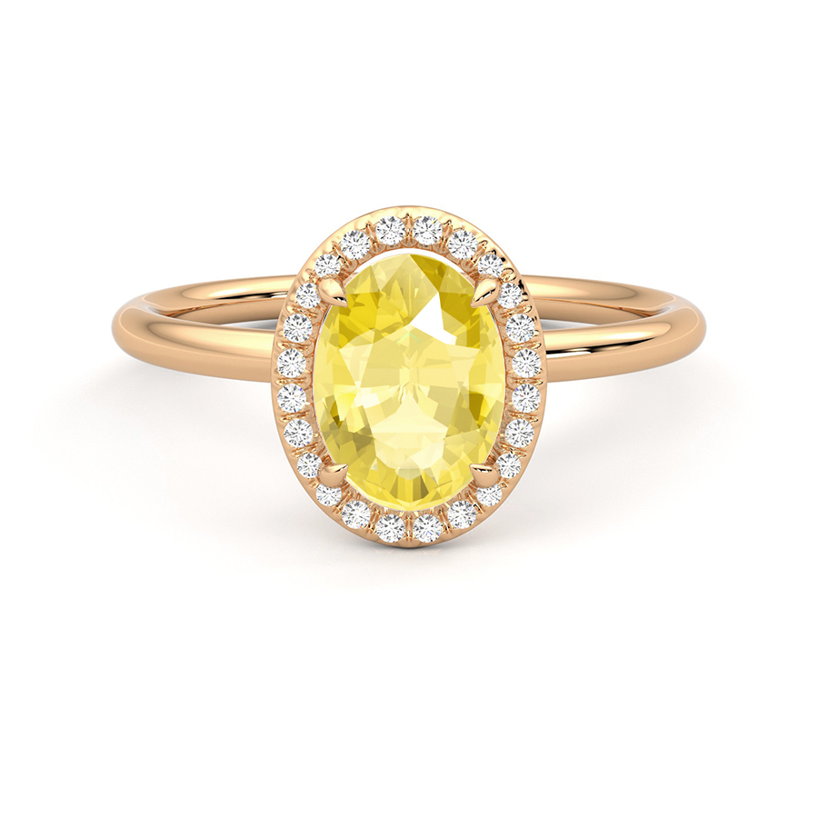 Dove | 18ct Rose Gold halo style engagement ring | Taylor & Hart
