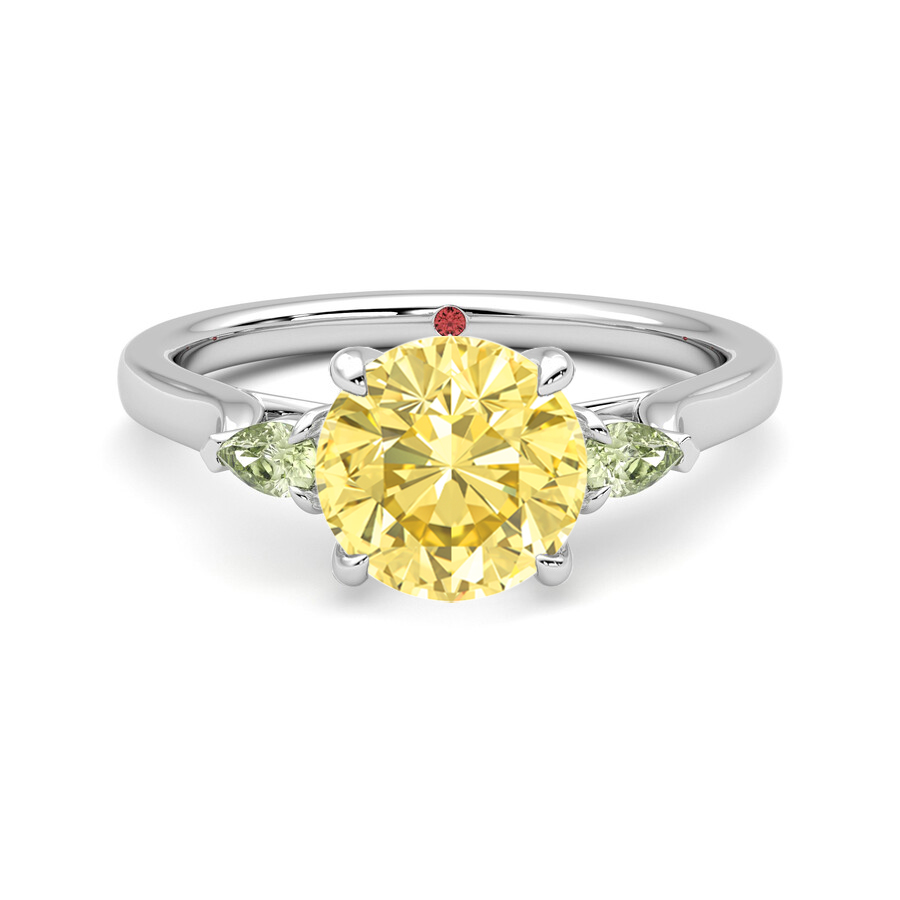 Faith | 18ct White Gold trilogy gemstone sides style engagement ring ...