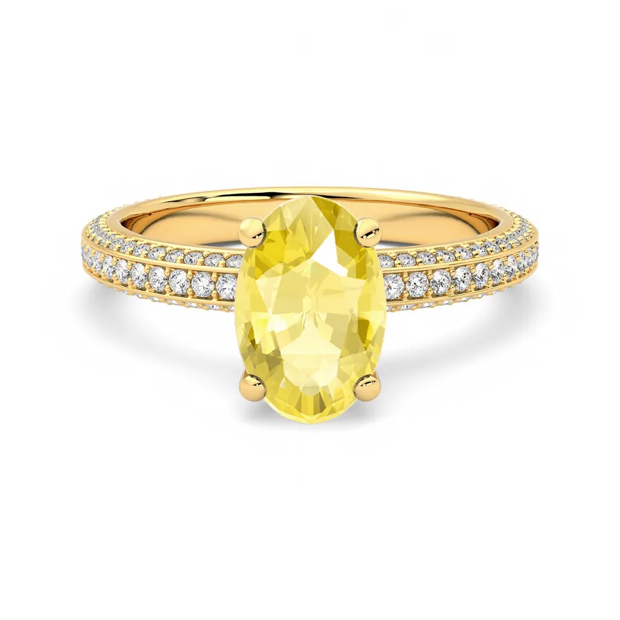 Halcyon | 18ct Yellow Gold pavé style engagement ring | Taylor & Hart