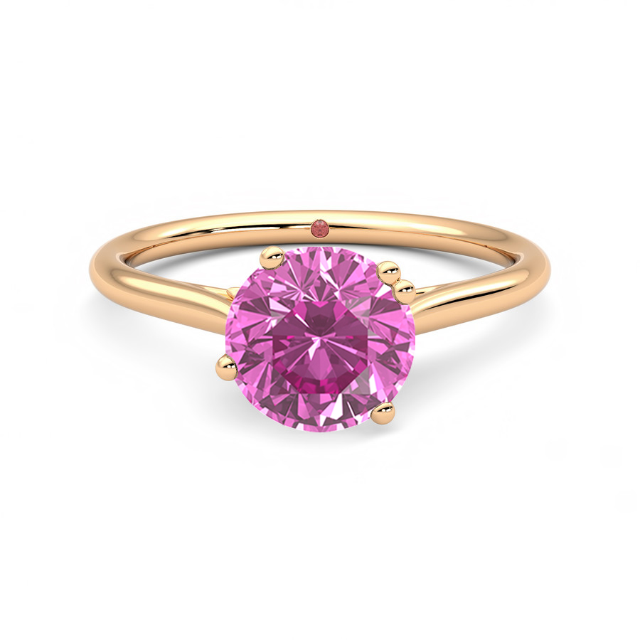 Hana | 18ct Rose Gold solitaire pavé style engagement ring | Taylor & Hart