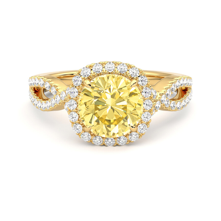 Infinity | 18ct Yellow Gold halo style engagement ring | Taylor & Hart