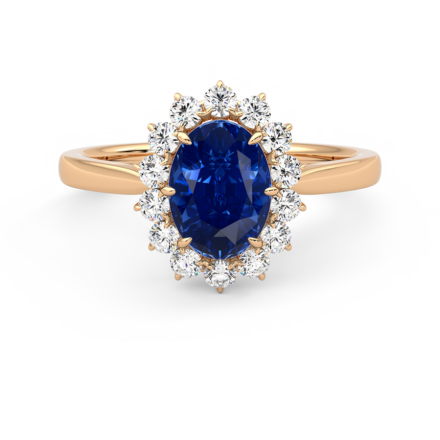 Lyra | Oval Floral Halo Rose Gold Engagement Ring