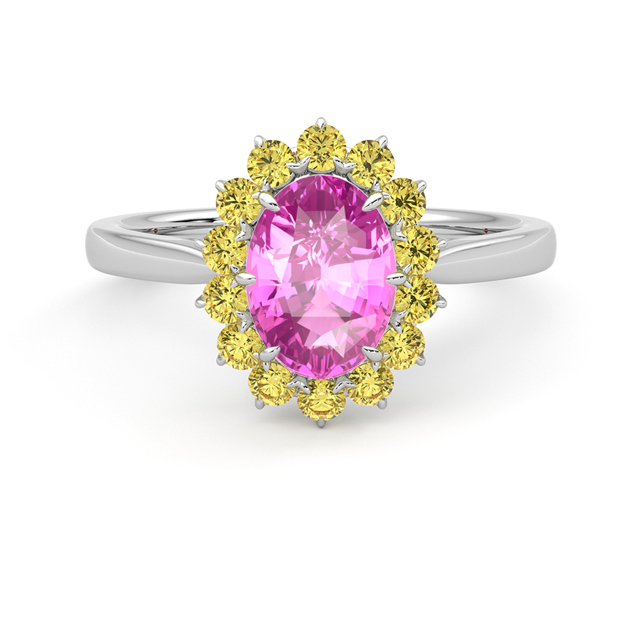 Lyra | Diamond Yellow Sapphire Halo Engagement Ring