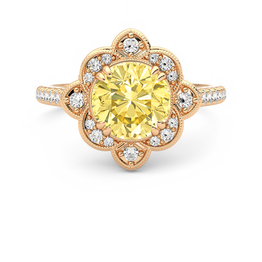 Neptune | 18ct Rose Gold halo style engagement ring | Taylor & Hart