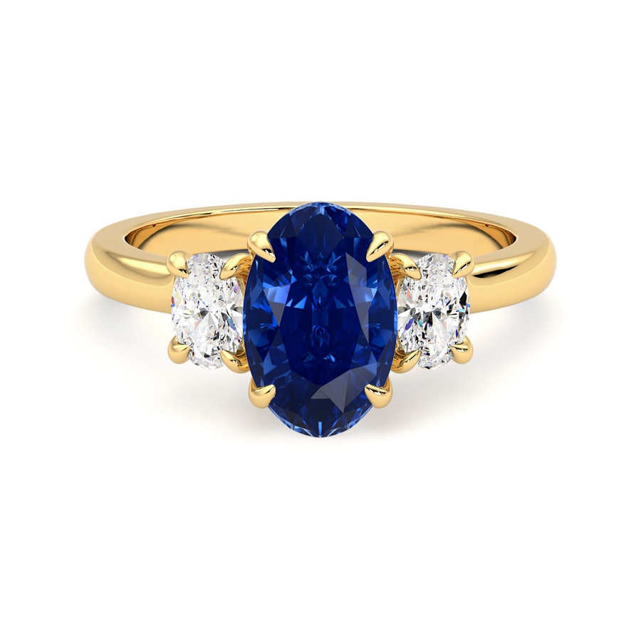 Orion | 18ct Yellow Gold trilogy style engagement ring | Taylor & Hart