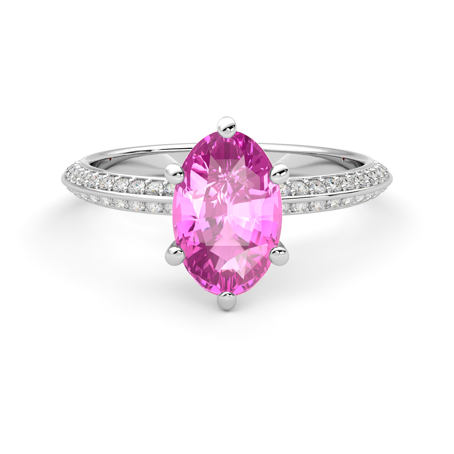 Sonder | Oval Knife Edge Pavé Engagement Ring