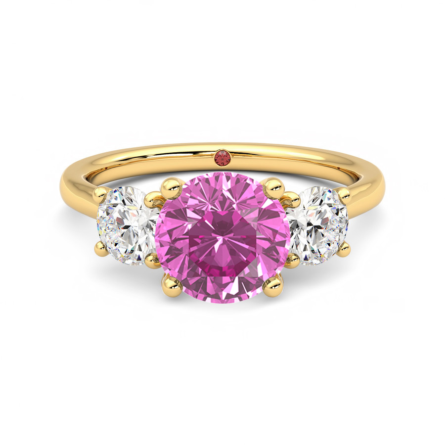 Venus | 18ct Yellow Gold trilogy style engagement ring | Taylor & Hart