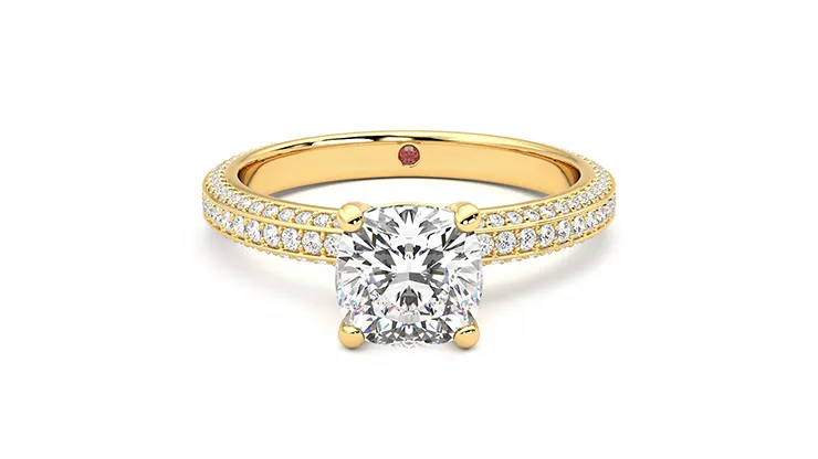 Halcyon | 18ct Yellow Gold pavé style engagement ring | Taylor & Hart